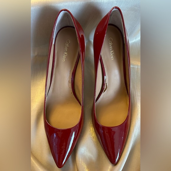Calvin Klein | Shoes | Calvin Klein Classic Deep Red Heels | Poshmark